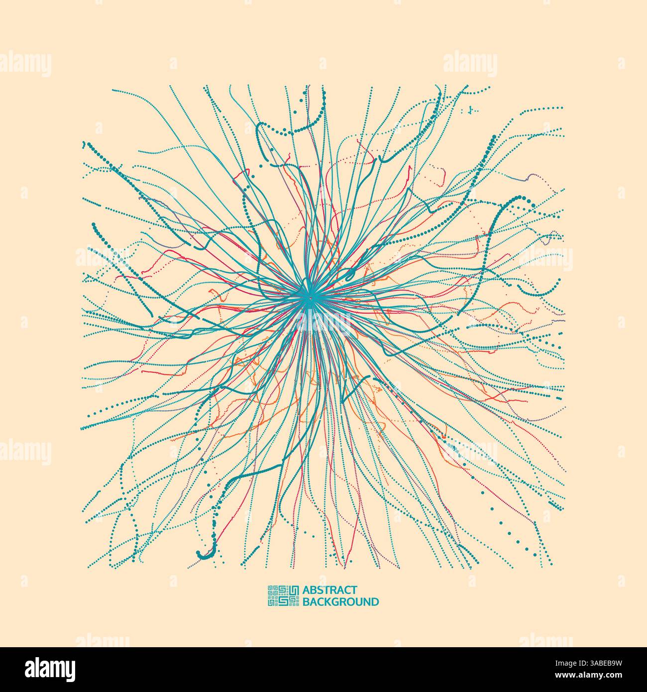 Abstract science or technology background. Array with dynamic particles. Vector illustration ...