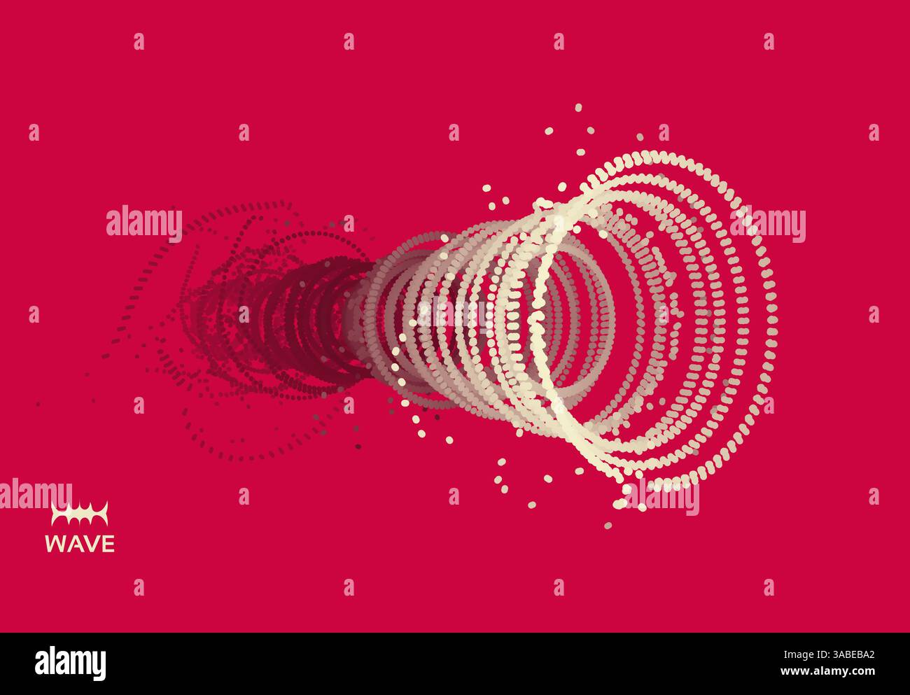 Array with dynamic particles. Vector sound wave. 3d technology style. Abstract background ...