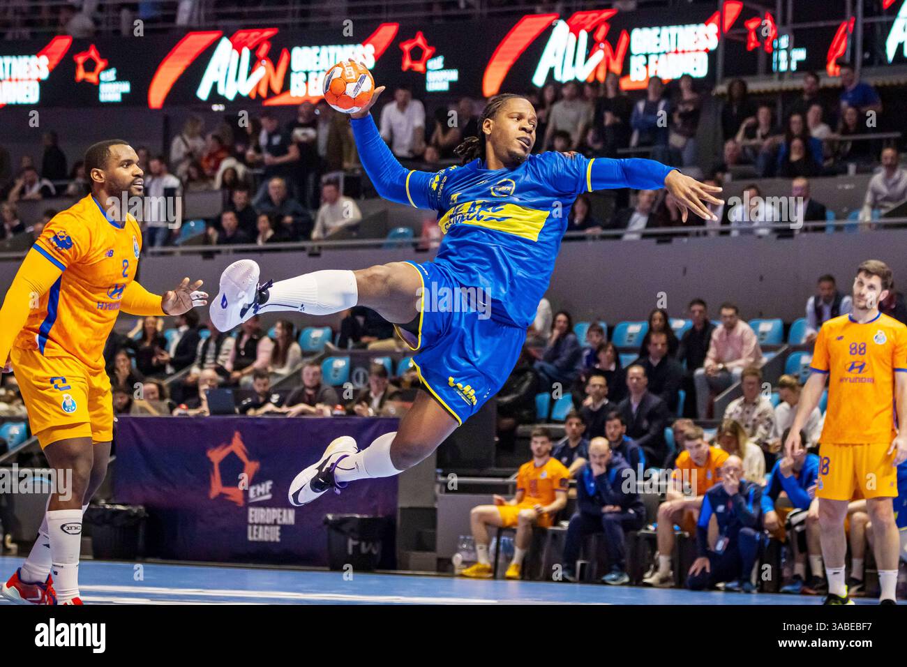 Gabriel Nyembo of FENIX Toulouse during the EHF European League, Play-offs, round of 16, 2nd leg ...