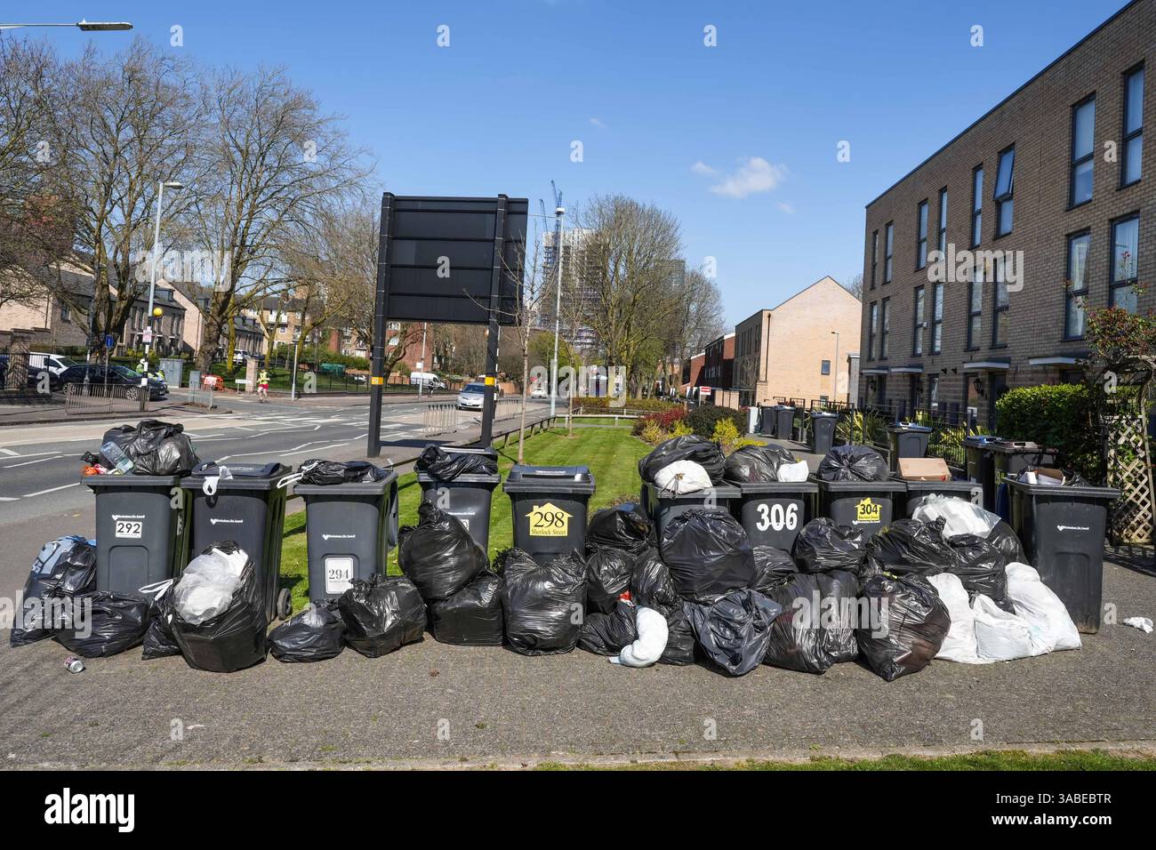 Sherlock Street, Birmingham 2nd April 2025: These wheelie bins and bin ...
