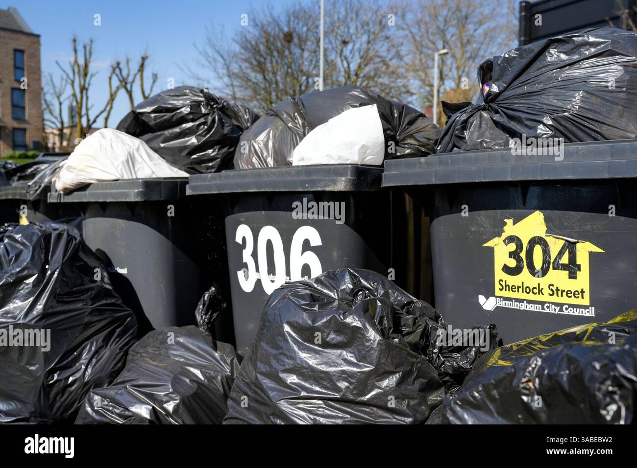 Sherlock Street, Birmingham 2nd April 2025: These wheelie bins and bin ...