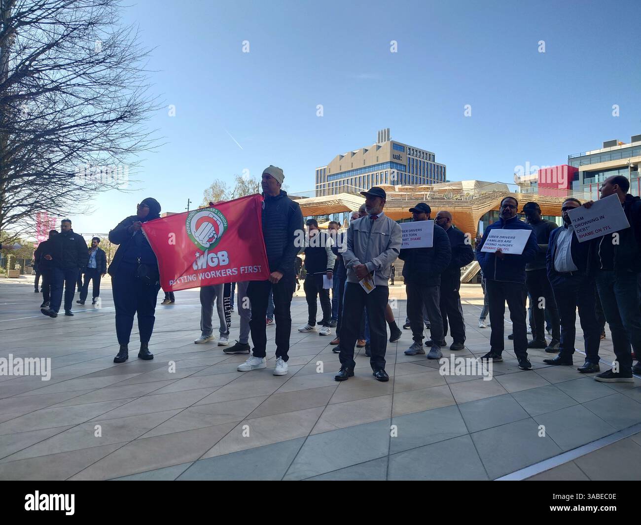 London, UK. 2nd, April, 2025. Protestors including members of IWGB ...