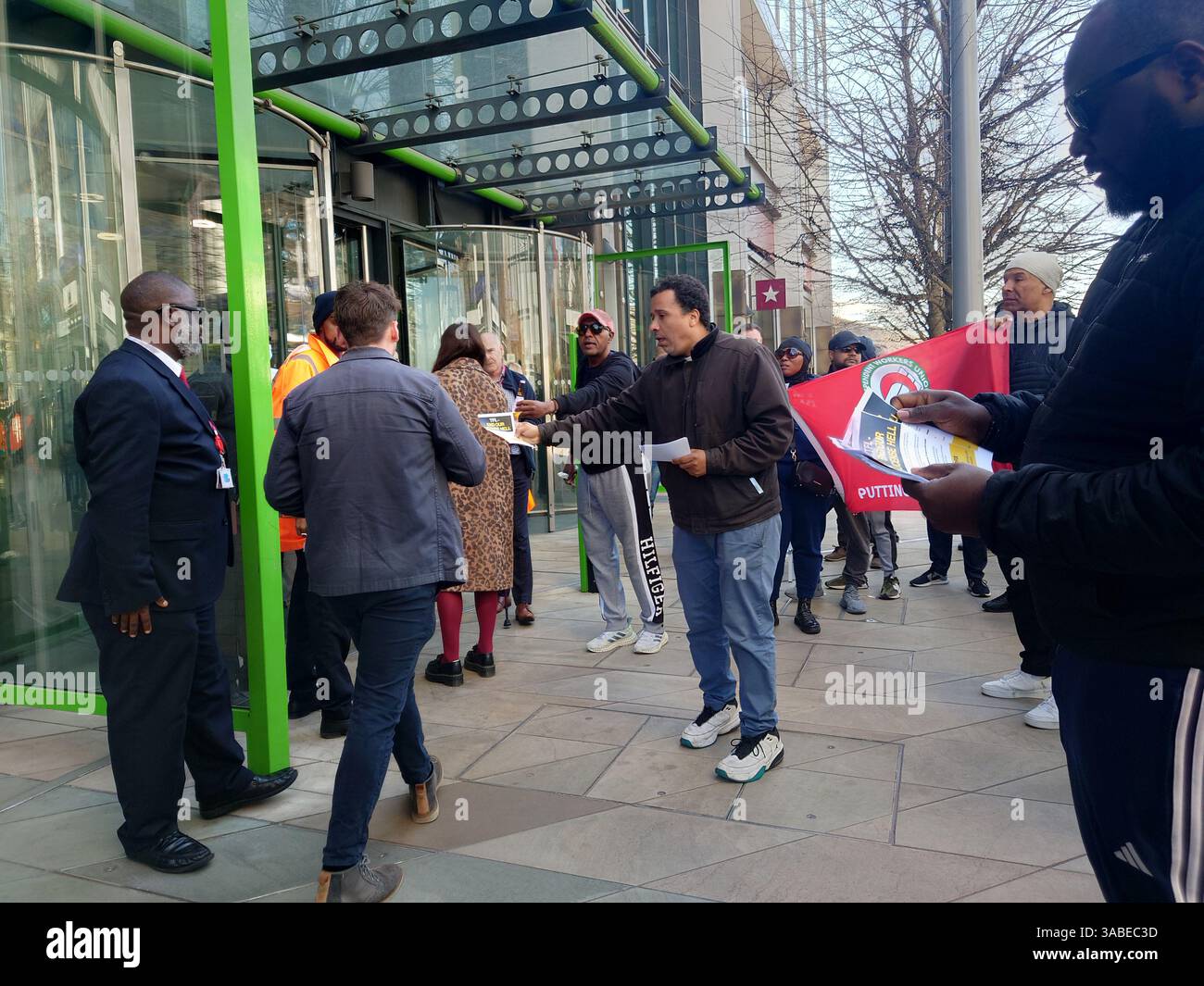 London, UK. 2nd, April, 2025. Protestors including members of IWGB ...