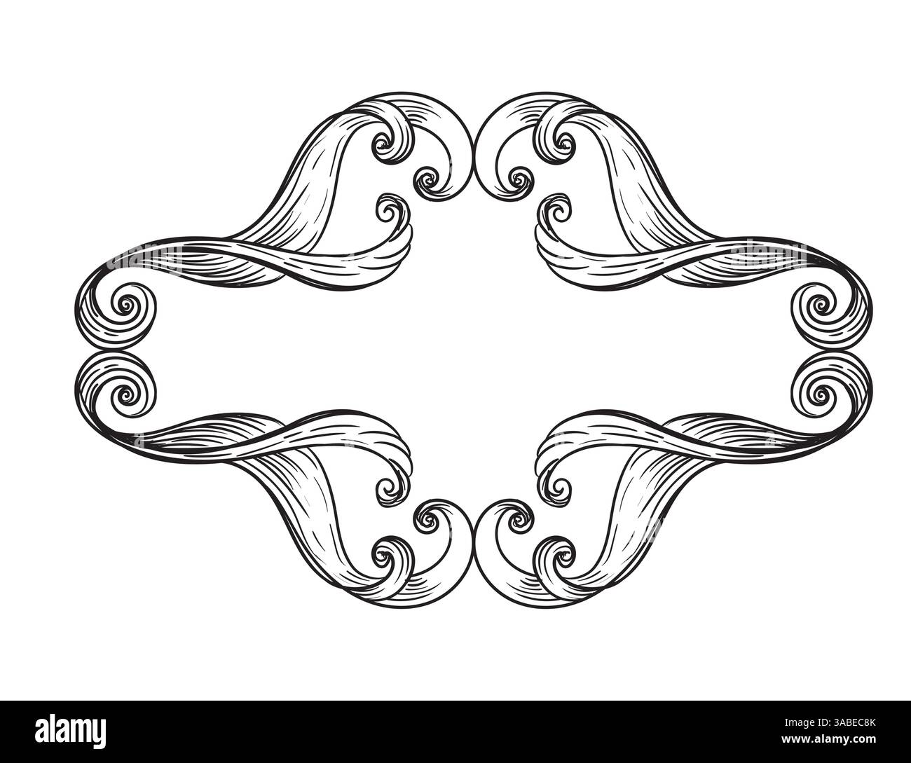 Vintage Baroque engraved design element. Scroll decorative ornament ...