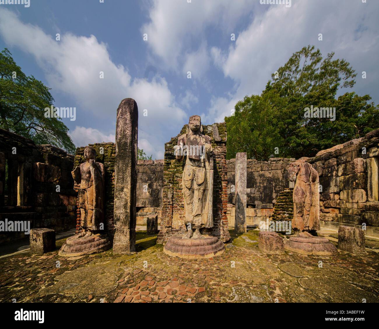 The image depicts the Vatadage, a circular relic house in Polonnaruwa’s ...