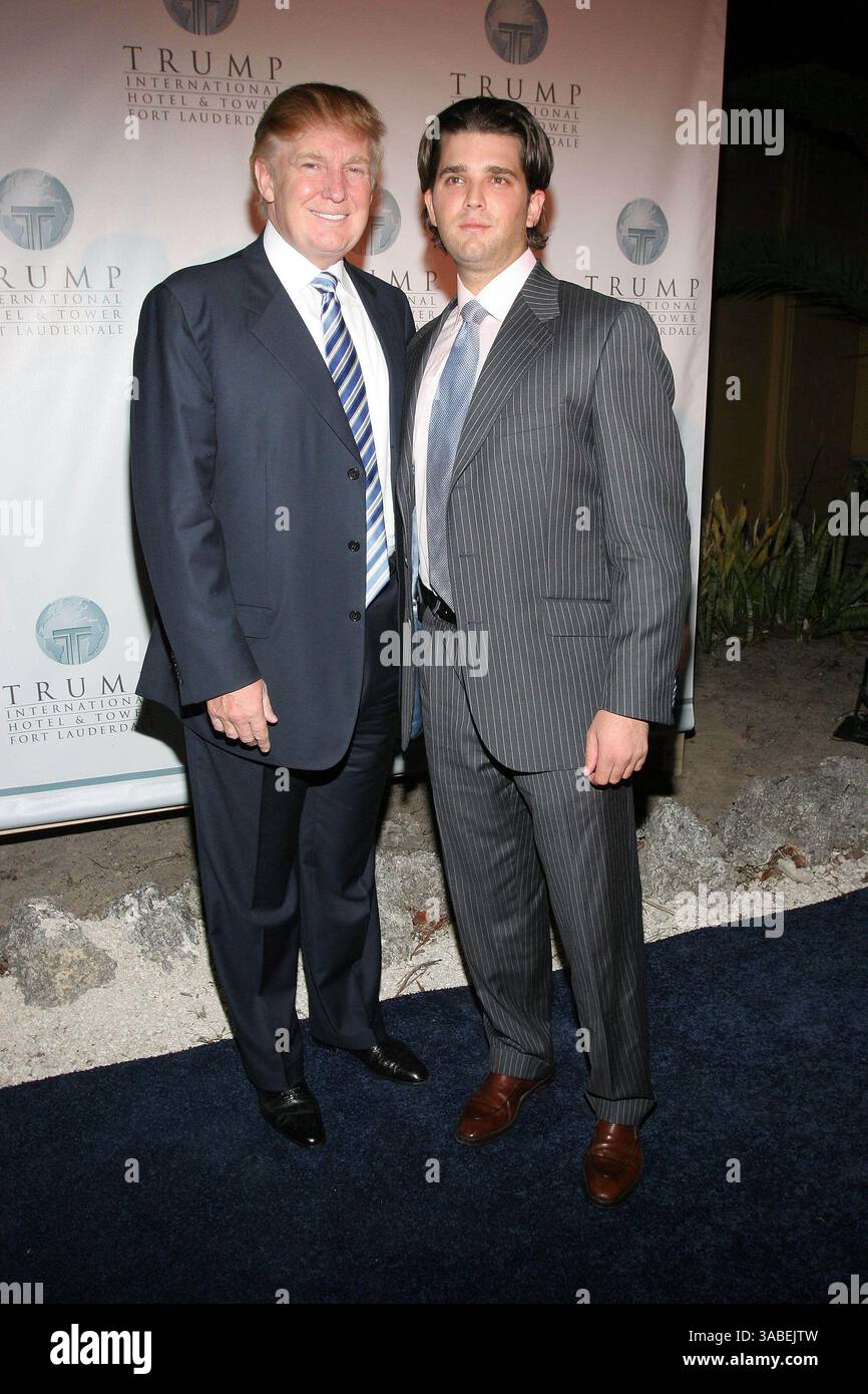 FORT LAUDERDALE, FL- APRIL 14: Donald Trump and his son Donald Jr ...