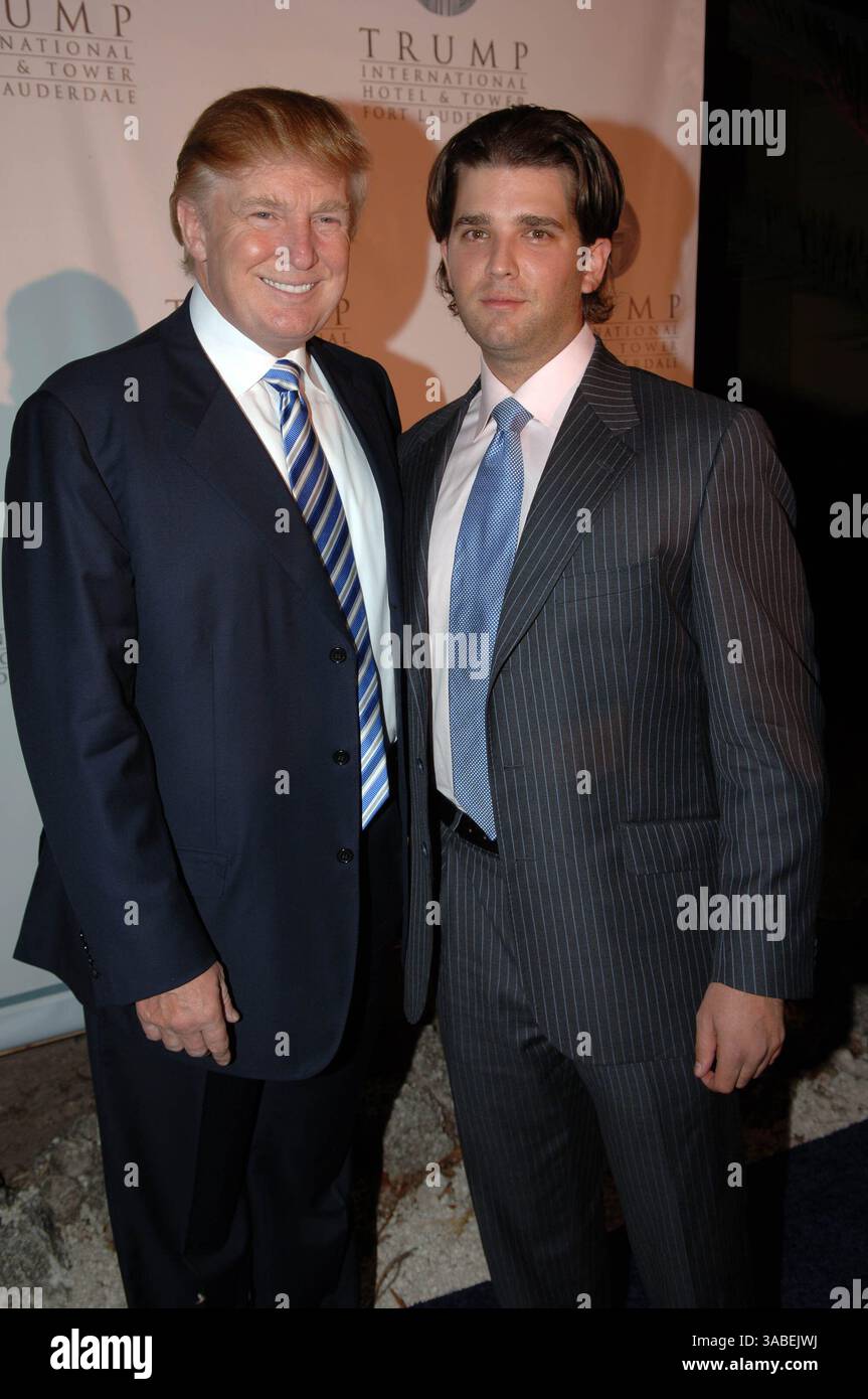 FORT LAUDERDALE, FL- APRIL 14: Donald Trump and his son Donald Jr ...