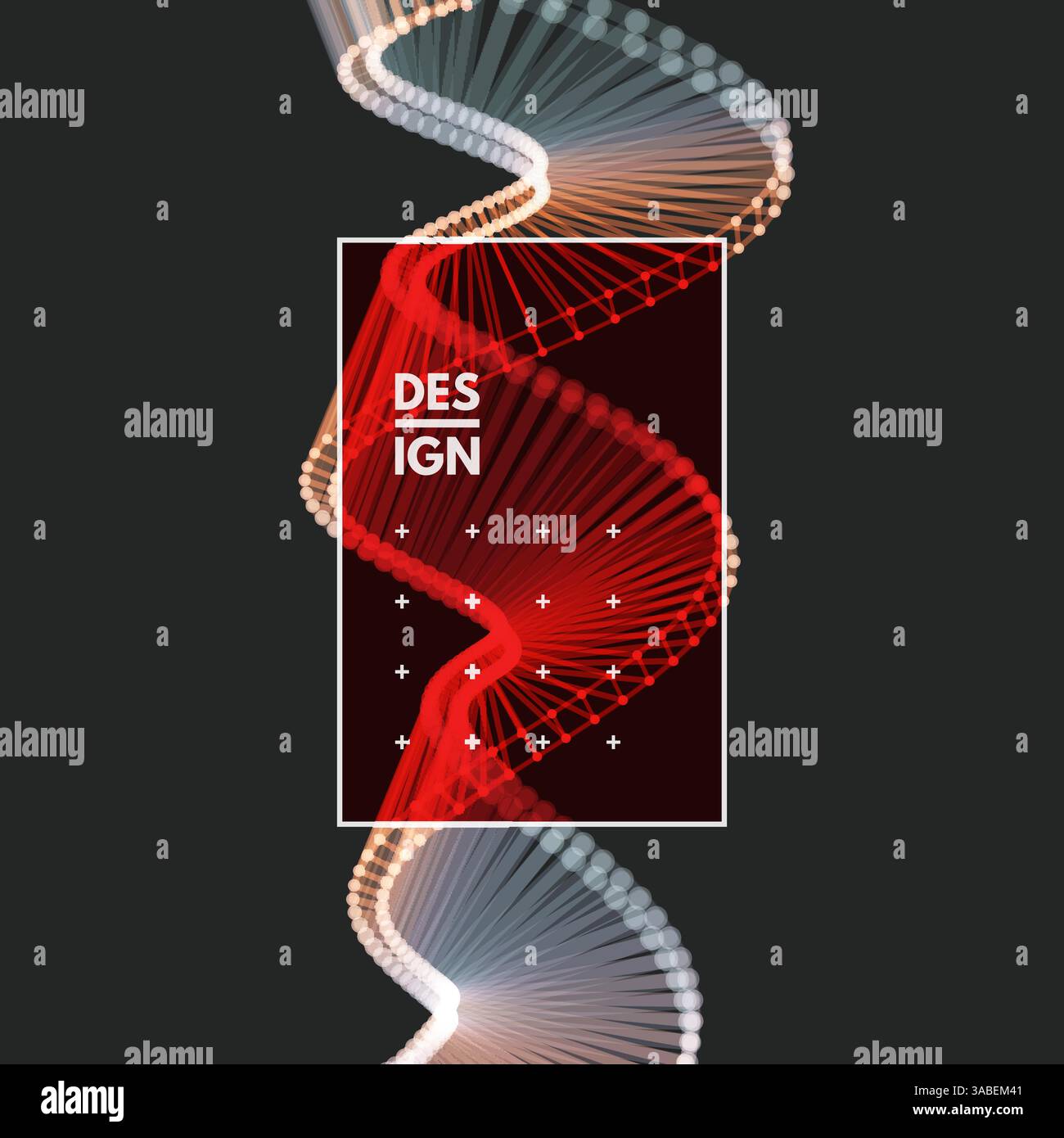 Spiral. Connection structure. Abstract grid design. 3d vector ...