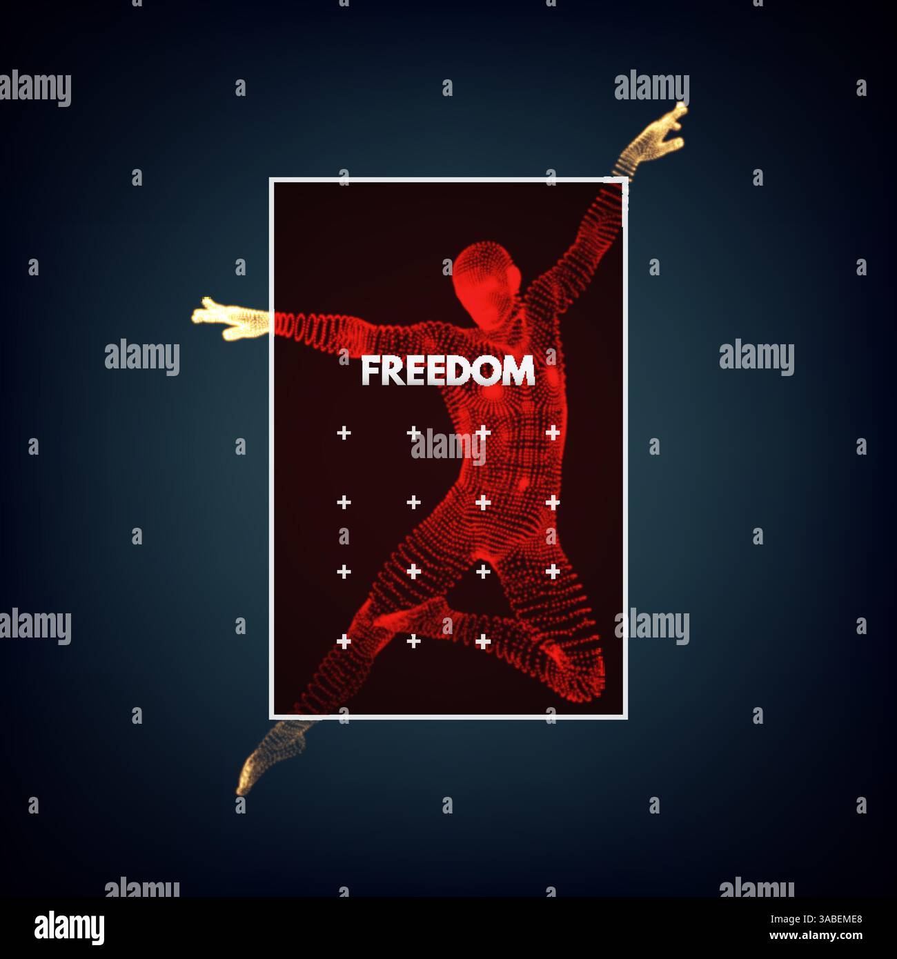 Business, freedom or happiness concept. 3d model of man. Human body ...