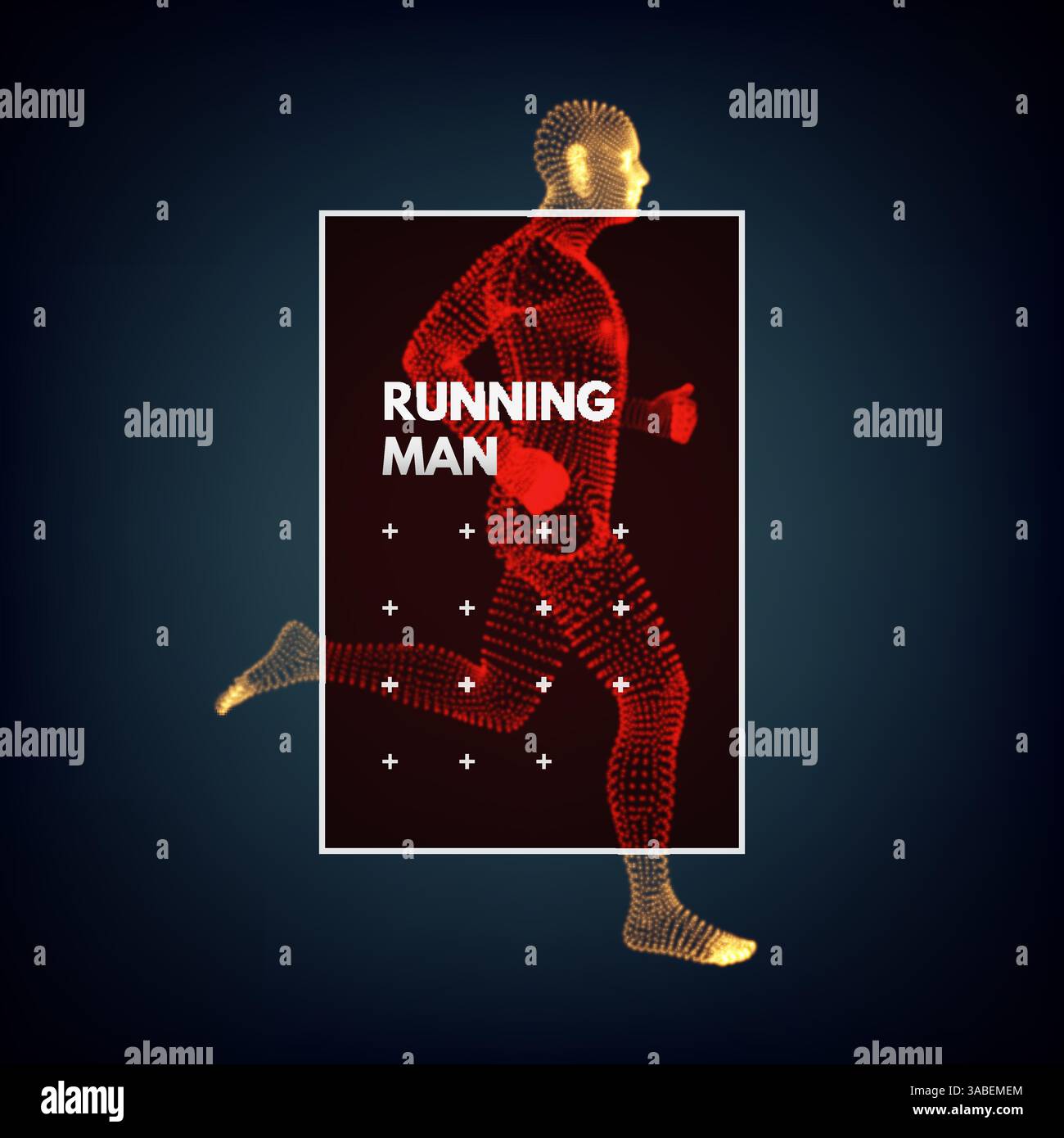 3d running man. Design for sport, business, science and technology ...