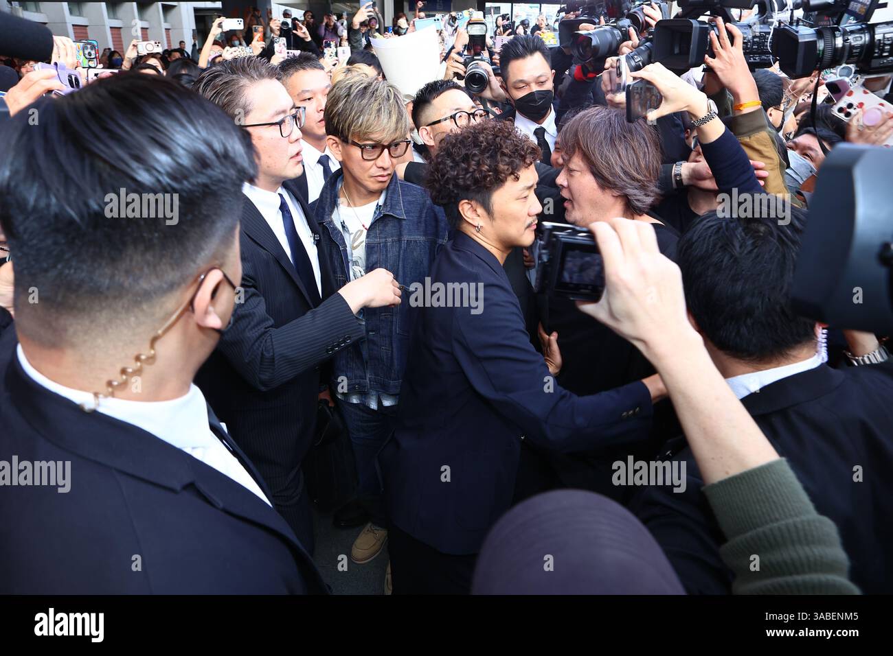 TAIPEI, CHINA - APRIL 2, 2025 - Japanese actor Takuya Kimura arrives at ...
