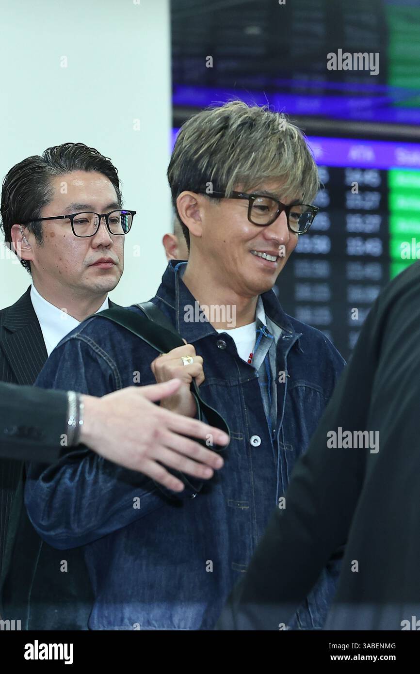 TAIPEI, CHINA - APRIL 2, 2025 - Japanese actor Takuya Kimura arrives at ...