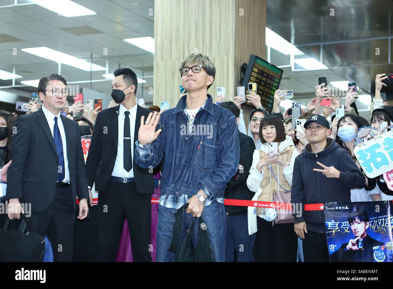 TAIPEI, CHINA - APRIL 2, 2025 - Japanese actor Takuya Kimura arrives at ...