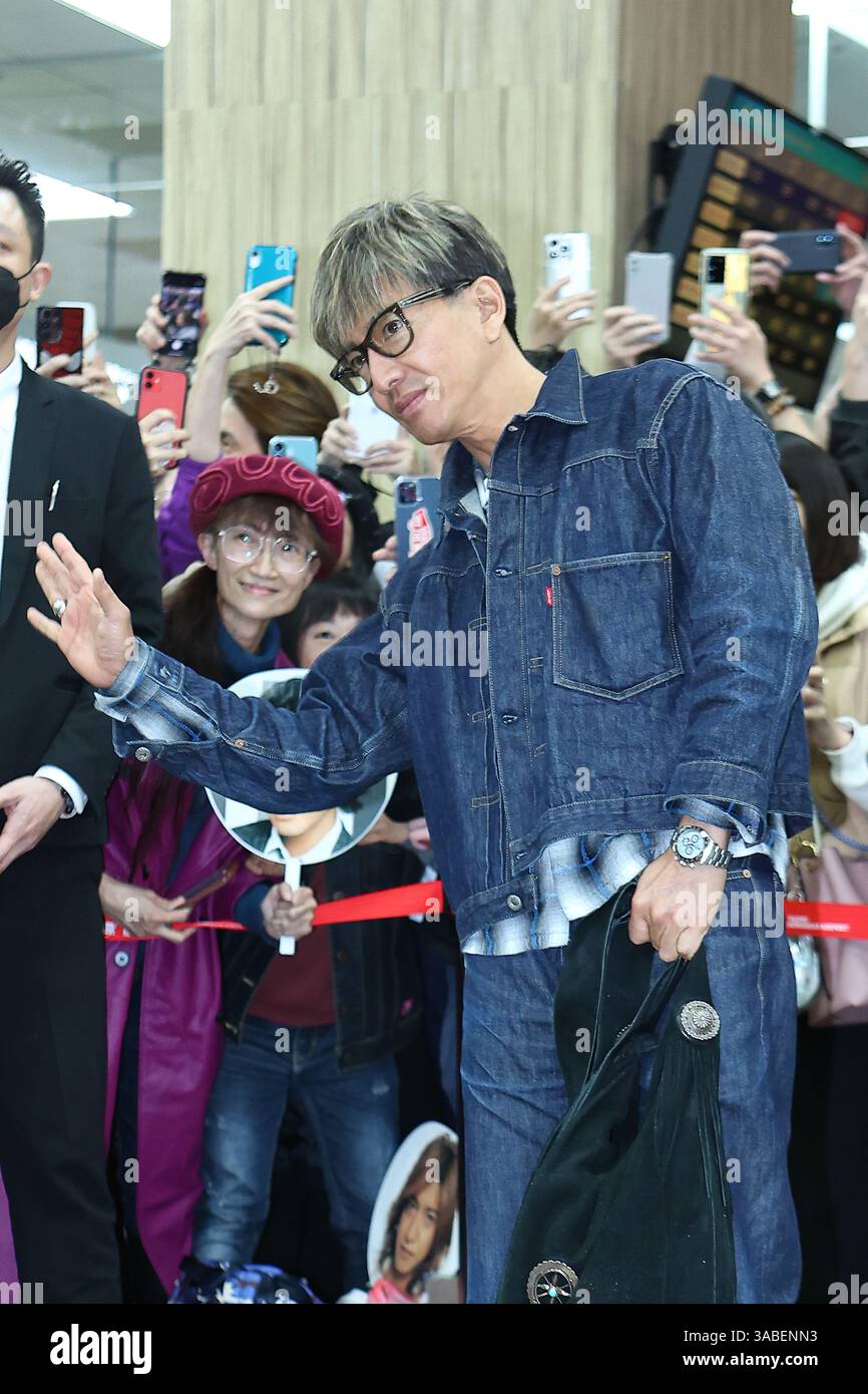 TAIPEI, CHINA - APRIL 2, 2025 - Japanese actor Takuya Kimura arrives at ...
