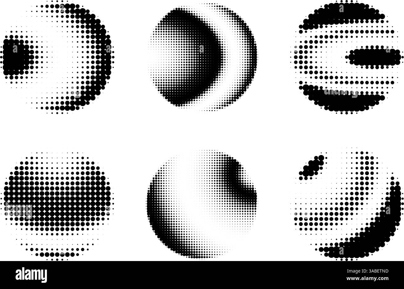 Circle halftone set. modern dotted circles halftones. Vector ...