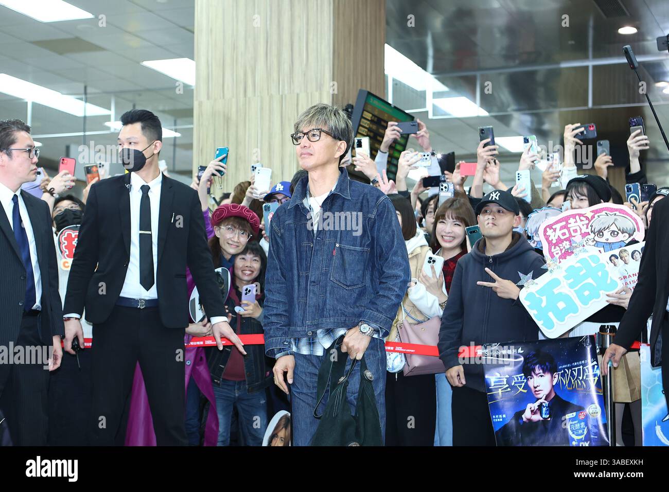 TAIPEI, CHINA - APRIL 2, 2025 - Japanese actor Takuya Kimura arrives at ...