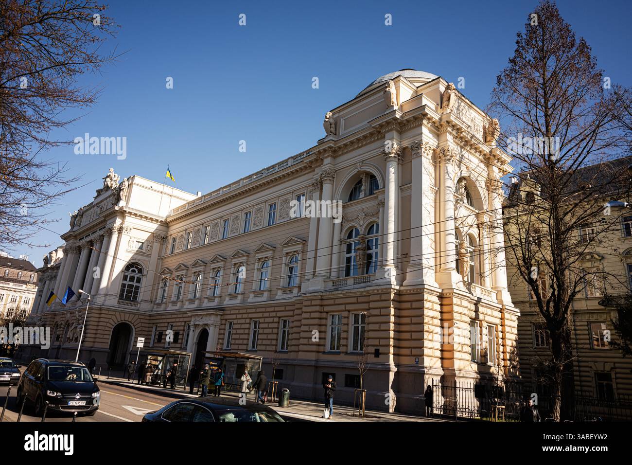 Lviv, Ukraine - April 01, 2025: A grand historical building Ivan Franko ...