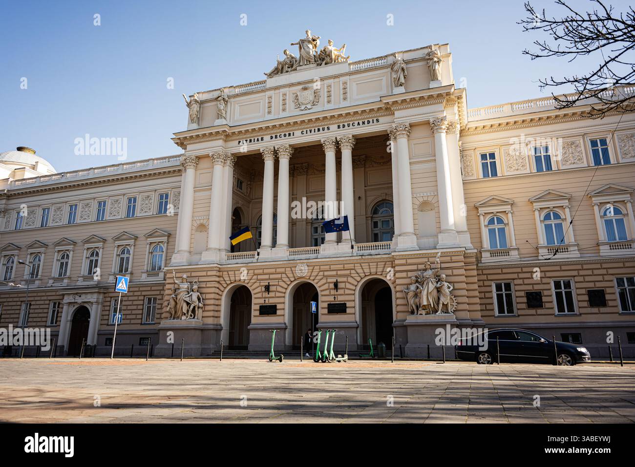 Lviv, Ukraine - April 01, 2025: Grand architecture Ivan Franko National ...