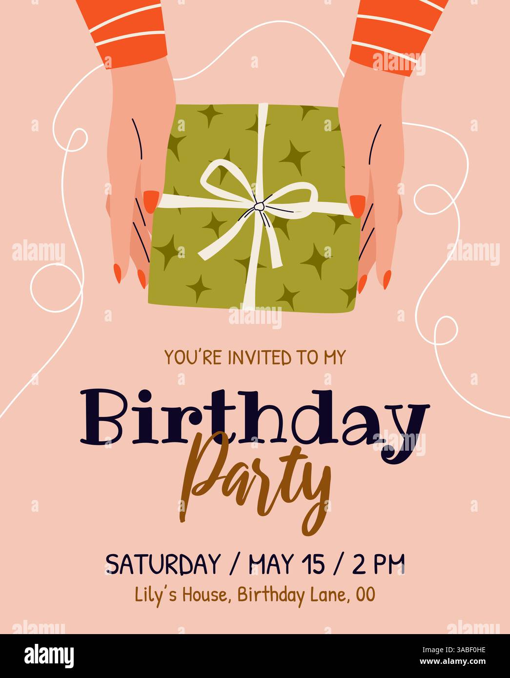 Birthday party invitation. Vertical template Stock Vector Image & Art ...