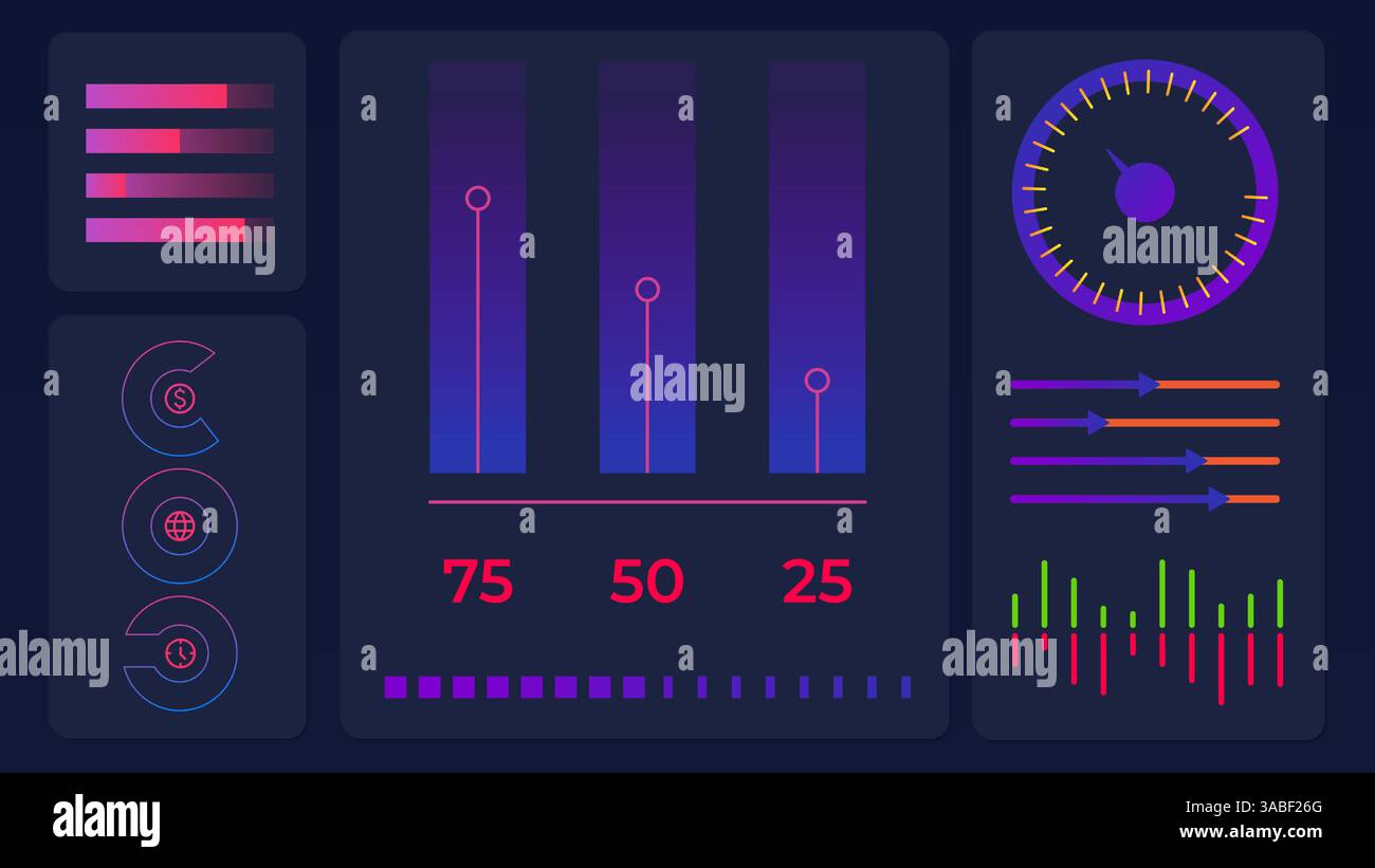 Vector illustration. Layered diagrams and simple charts explain how ...
