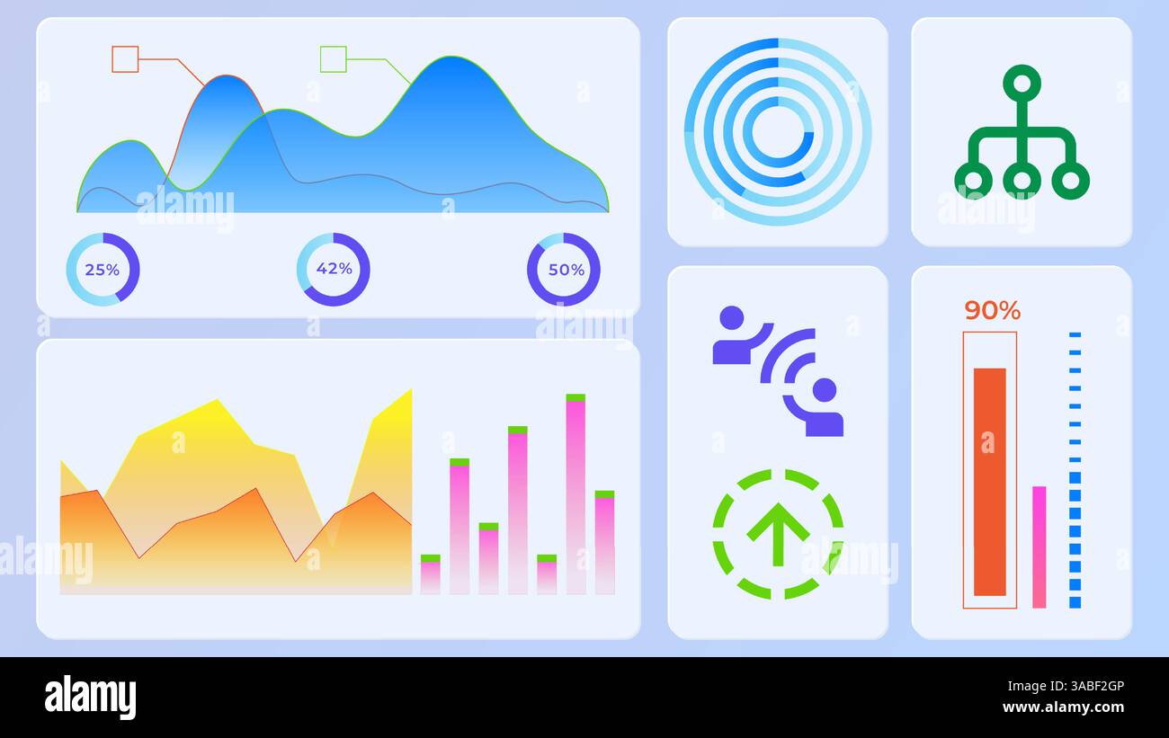 Vector illustration. Structured graphics with layered processes show how capital flows through ...