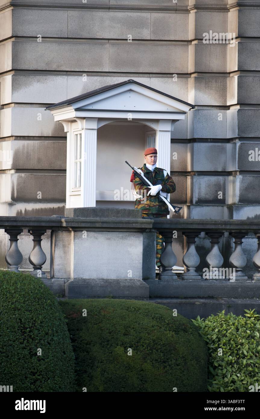 September 13, 2010 - Belgium - Royal soldier, guard patrolling in front ...