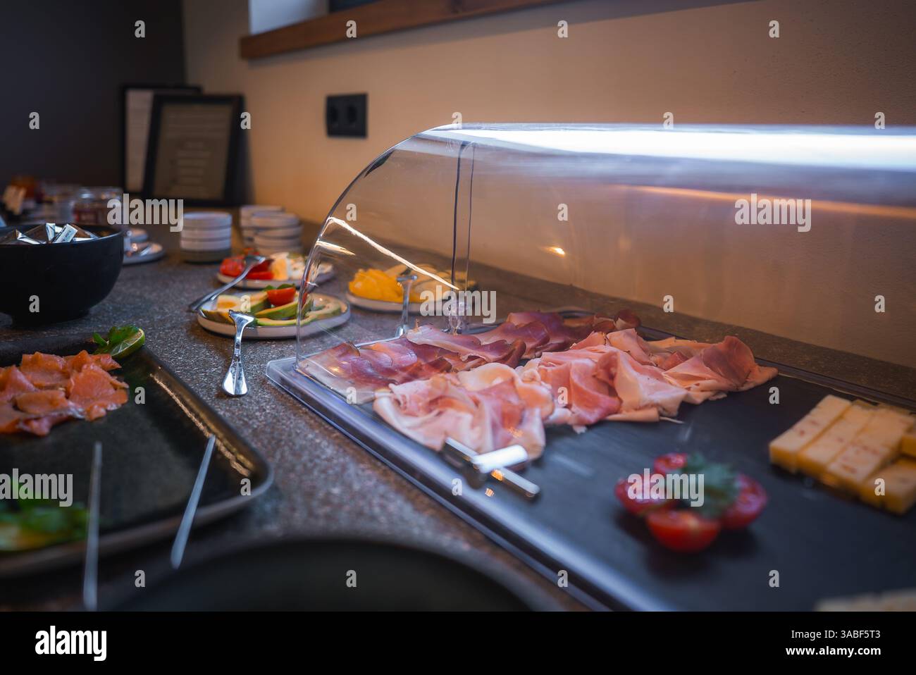 Breakfast Buffet with Cold Cuts and Cheese in South Tyrol Hotel Stock ...