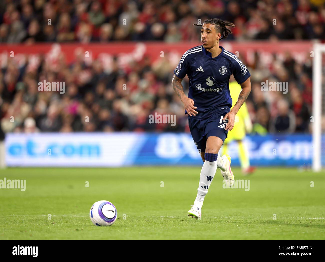 Nottingham, UK. 01st Apr, 2025. Leny Yoro (MU) at the Nottingham Forest ...