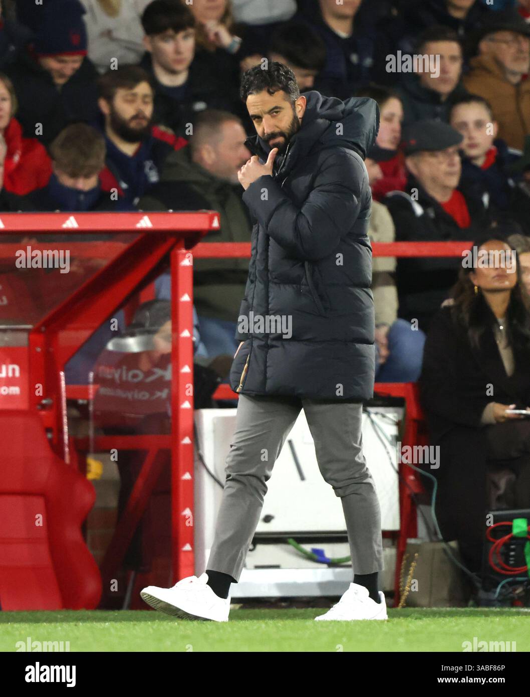 Nottingham, UK. 01st Apr, 2025. Ruben Amorim (Man Utd manager) at the ...