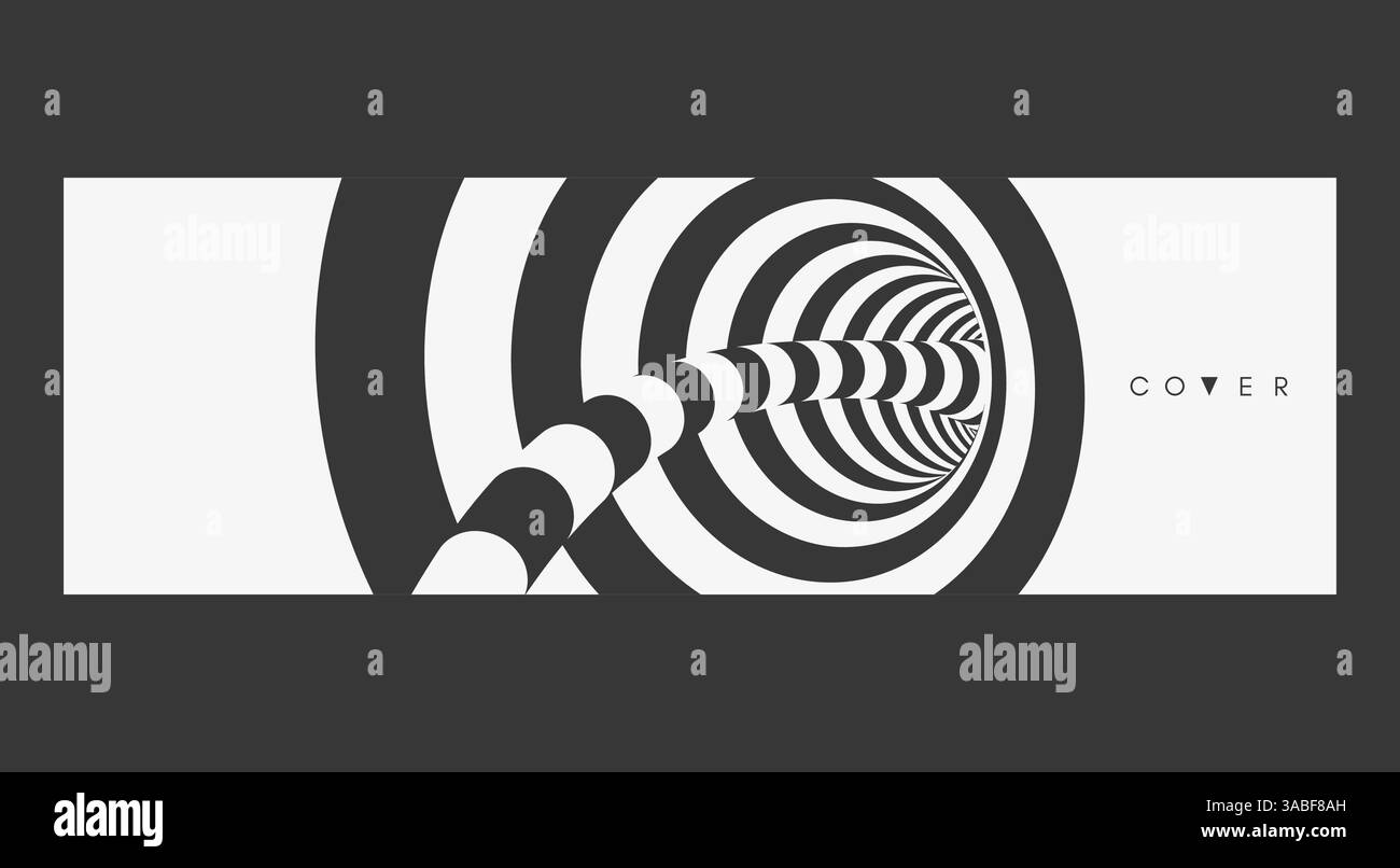 Pattern with optical illusion. Black and white design. Abstract striped ...