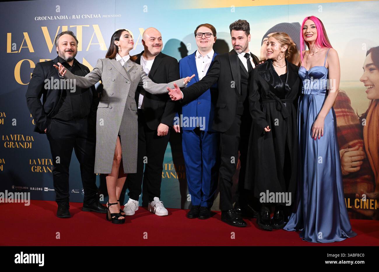 Milan, . 02nd Apr, 2025. Milan, Italy LA VITA DA BIGI film photocall ...
