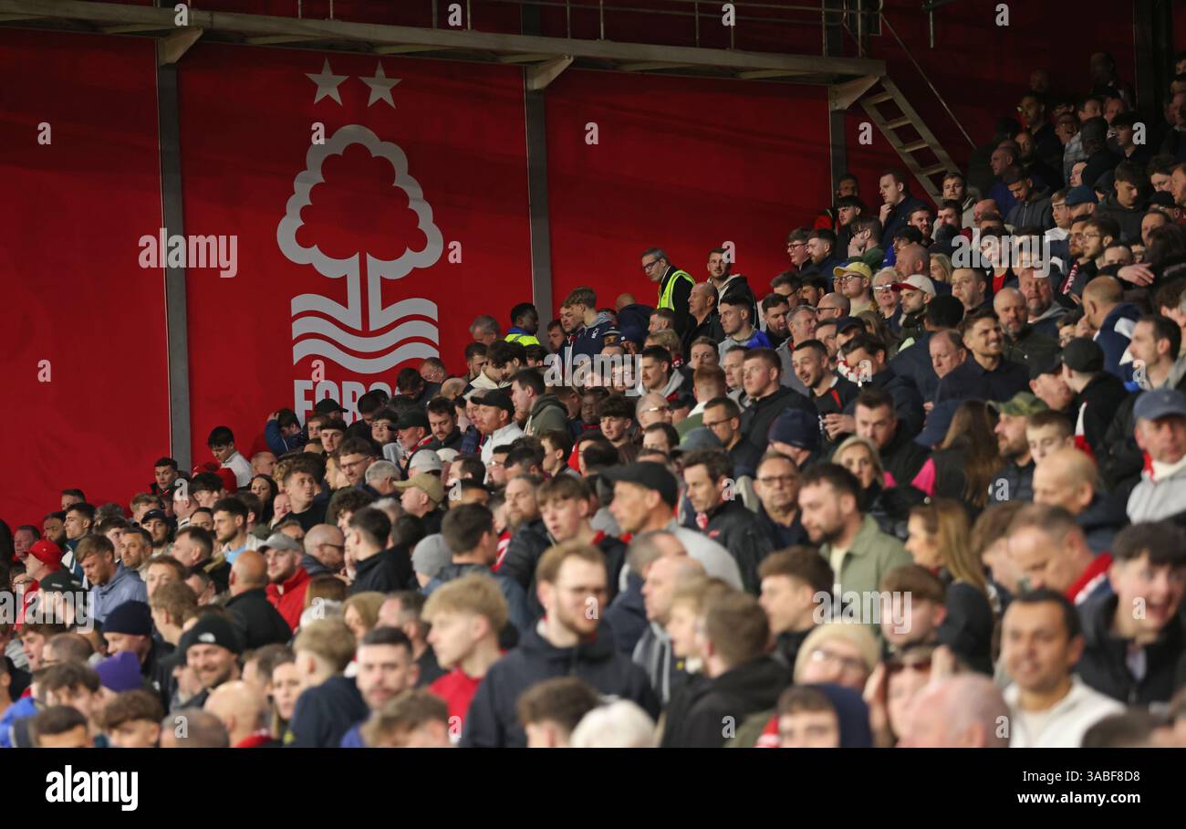Nottingham, UK. 01st Apr, 2025. Nottingham Forest fans at the ...