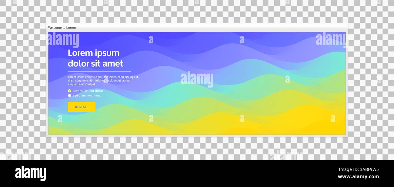 Website or mobile app landing page. Abstract background with dynamic ...