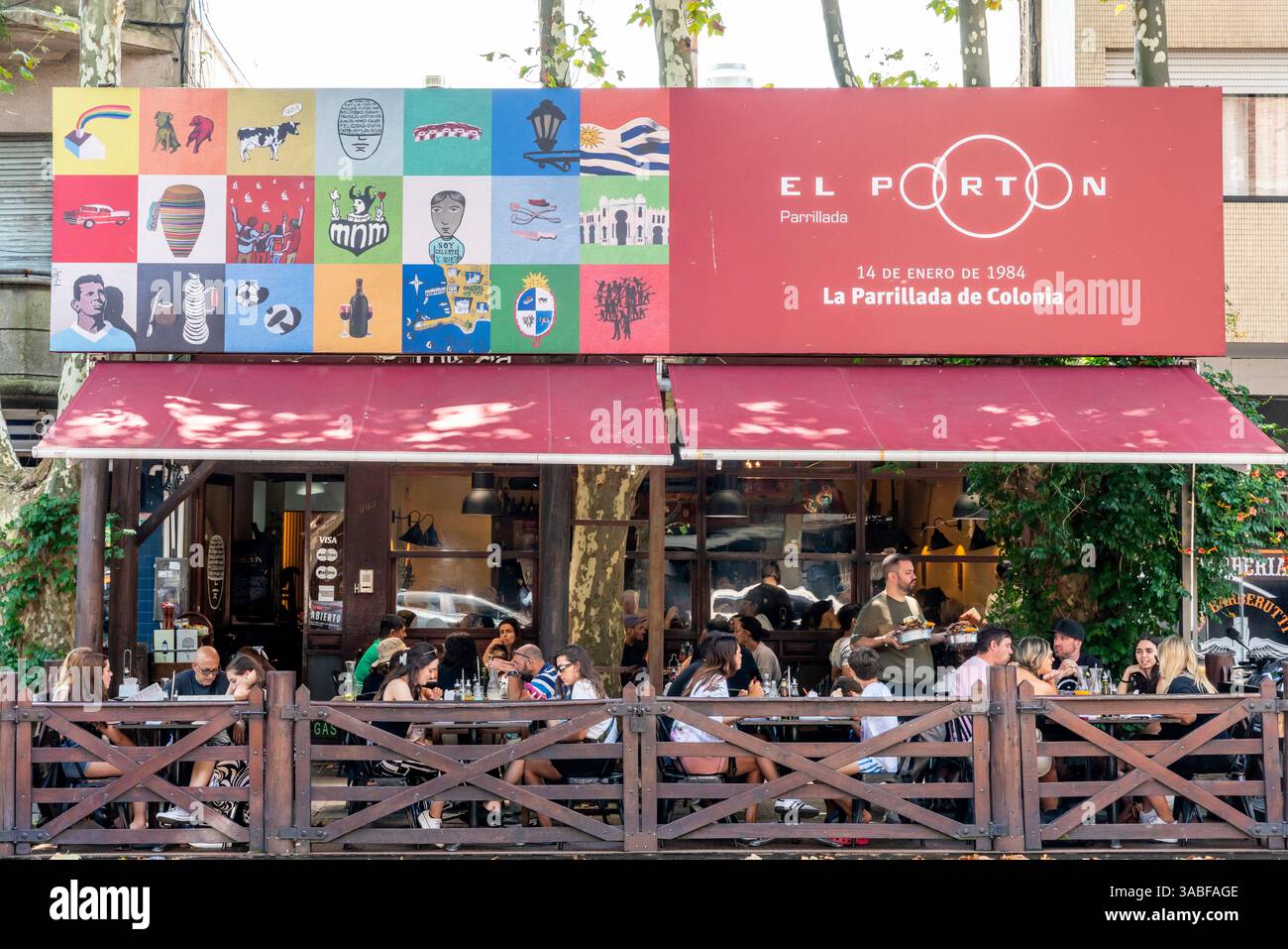 Tourists/Visitors Sitting Down On A Terrace Outside A Restaurant ...