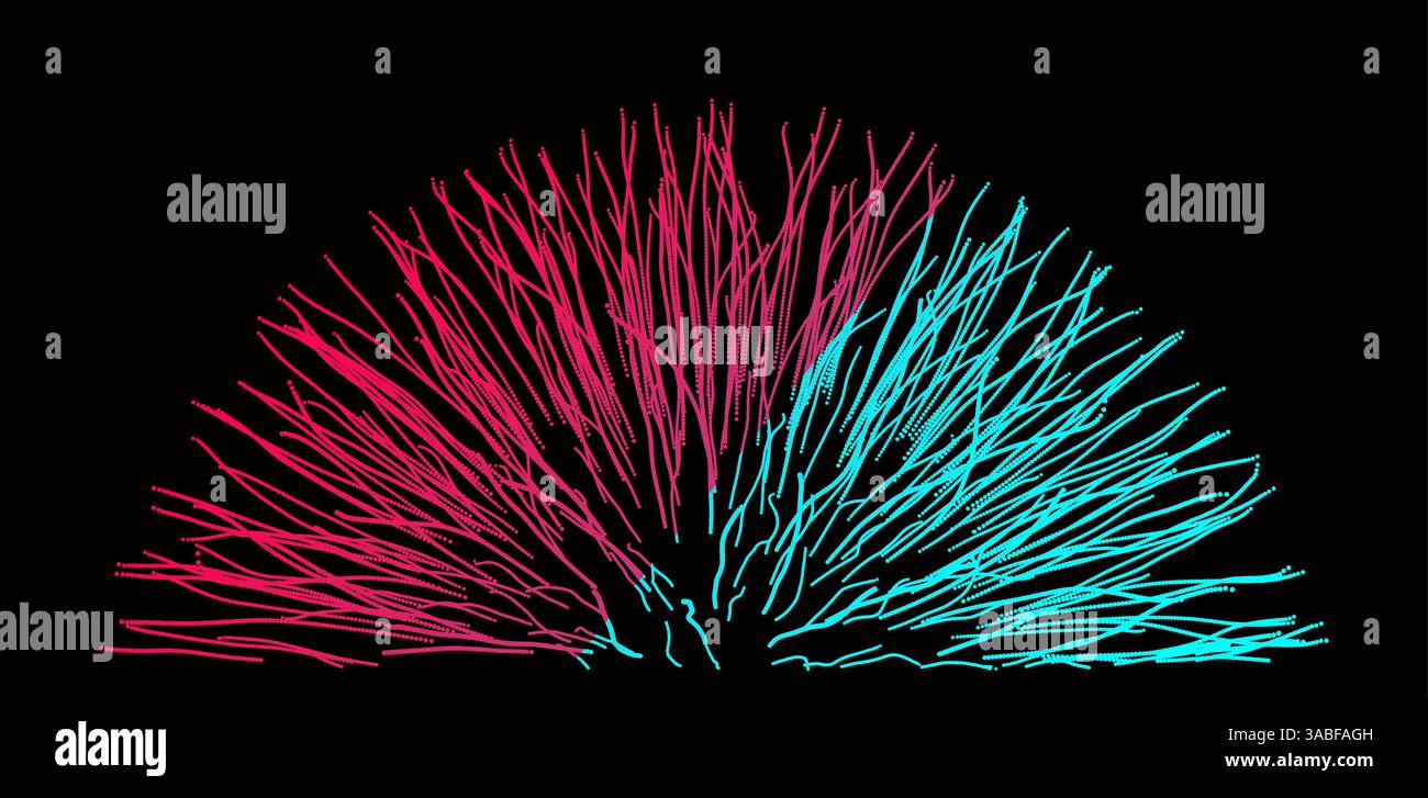 Point explode. Array with dynamic emitted particles. 3d technology ...
