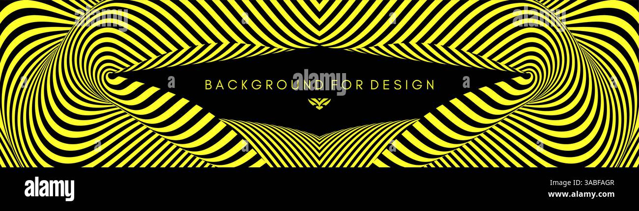 Black and yellow abstract striped background. Optical art. 3d vector ...