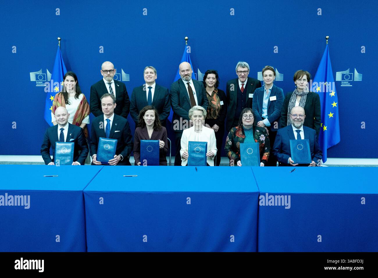 Maurizio LANDINI and Pascal BOLO and URSULA VON DER LEYEN and Roxana ...