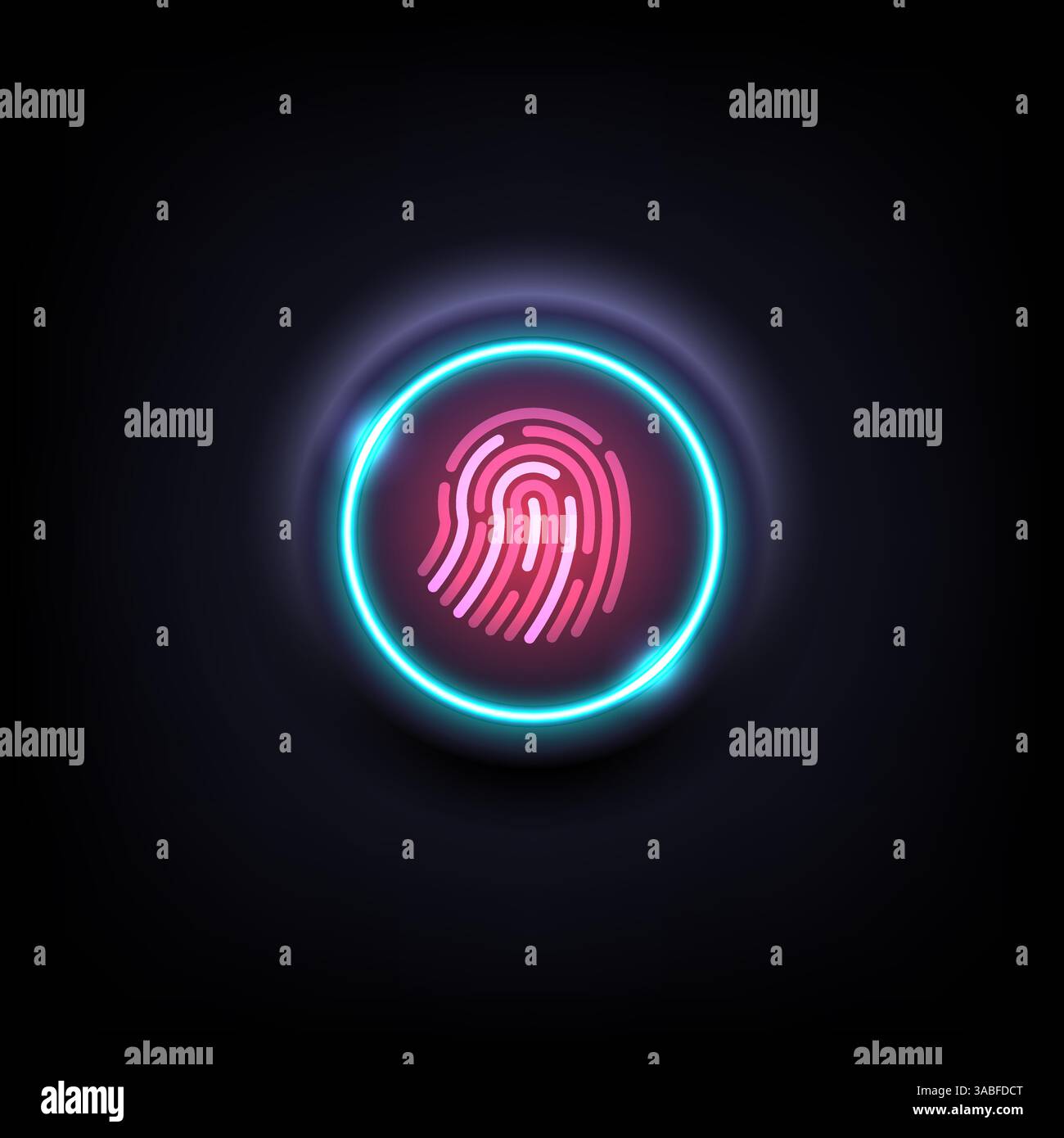 Fingerprint Scanning cyber security technology concept, futuristic hi ...