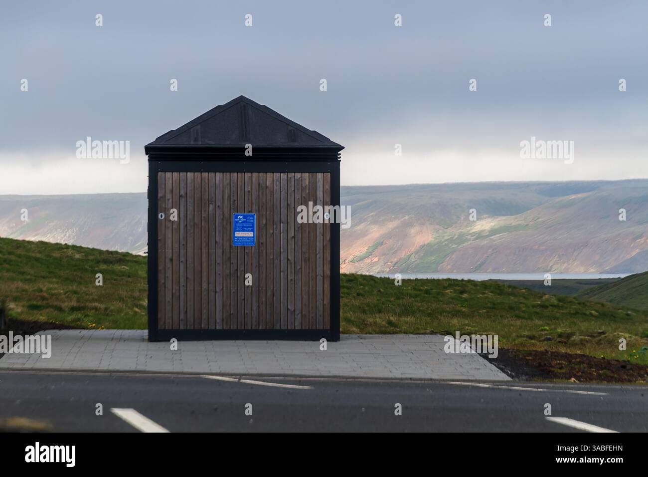Public toilet building, Reykjanes UNESCO Global Geopark, Southern ...