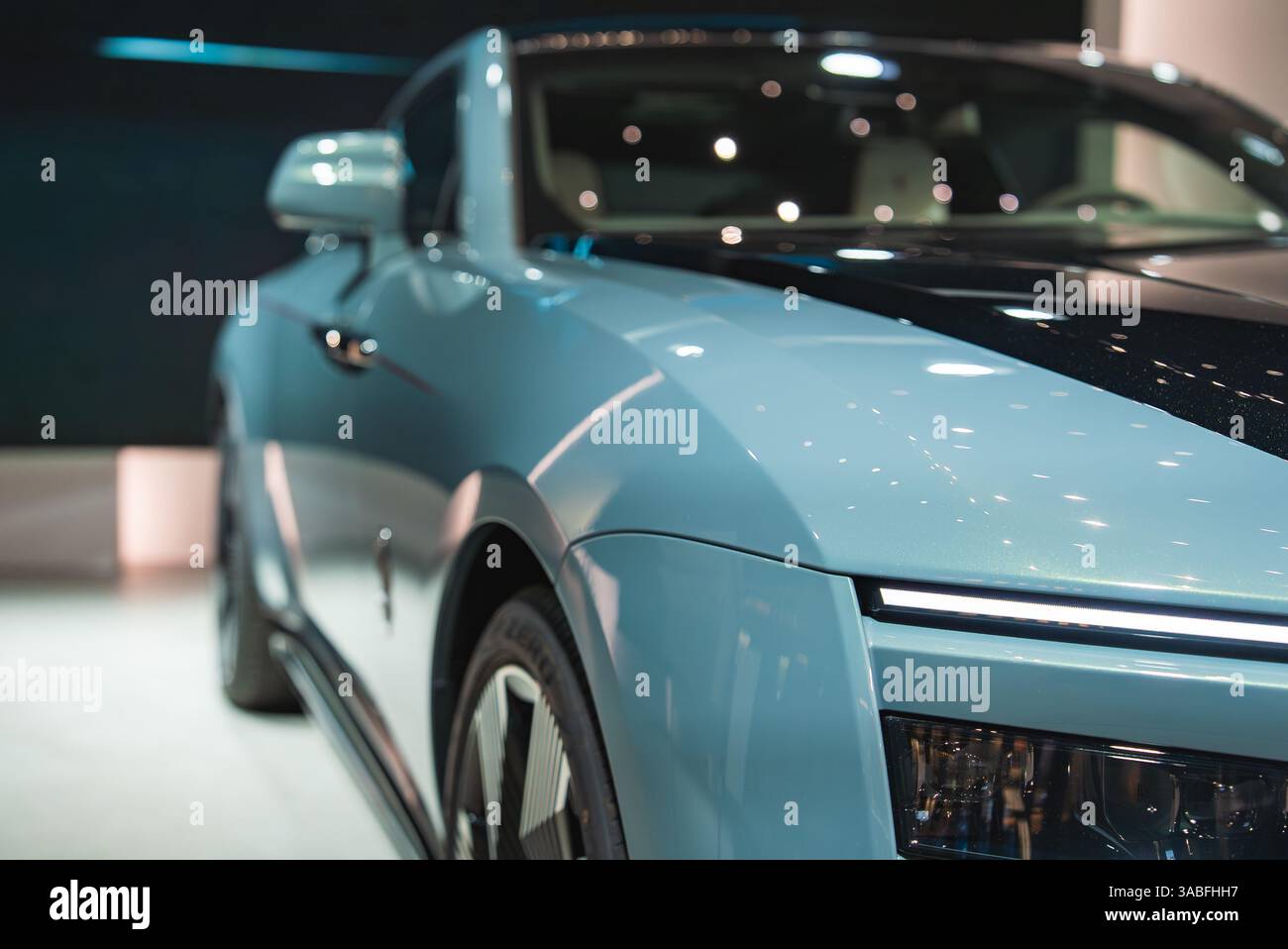 Light Blue BMW Car with Black Accent in Munich Showroom Stock Photo - Alamy