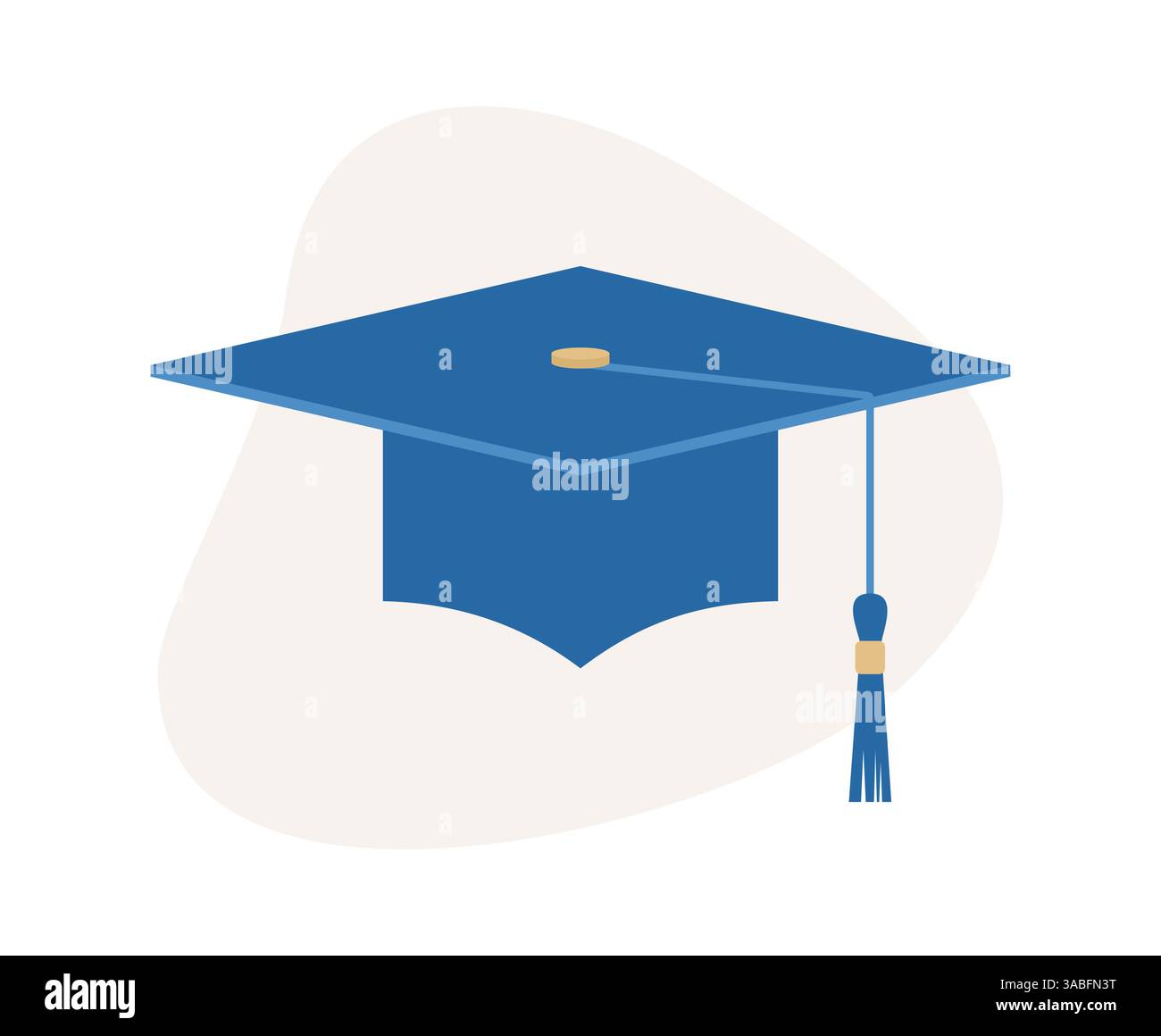 Blue graduate cap with gold details on a white background Stock Vector ...