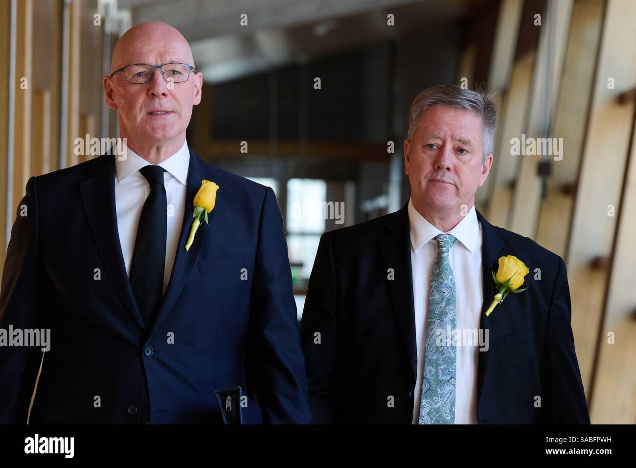Edinburgh Scotland, UK 02 April 2025. First Minister John Swinney and ...