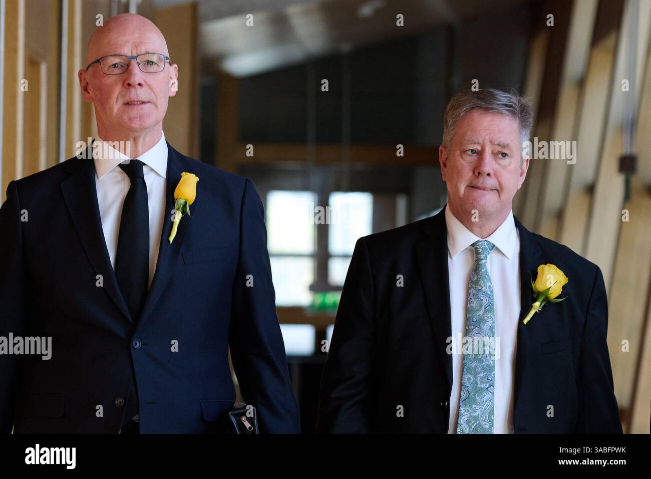 Edinburgh Scotland, UK 02 April 2025. First Minister John Swinney and ...