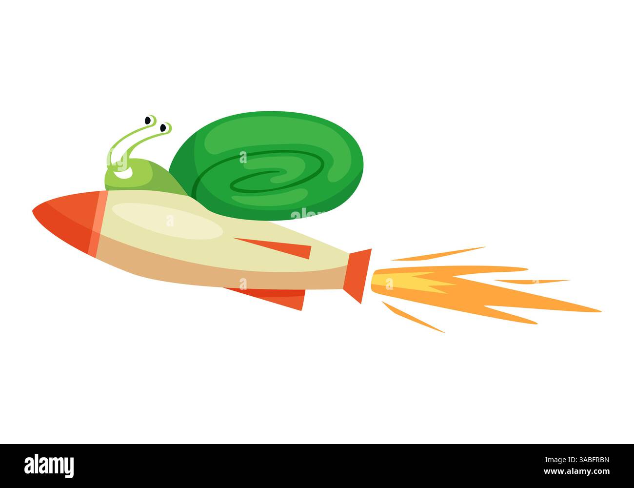 A whimsical illustration of a snail soaring through the air like a ...