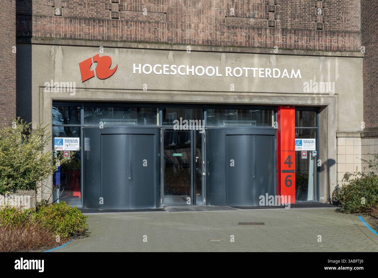 Rotterdam, the Netherlands. 02 February 2025. Entrance Hogeschool ...