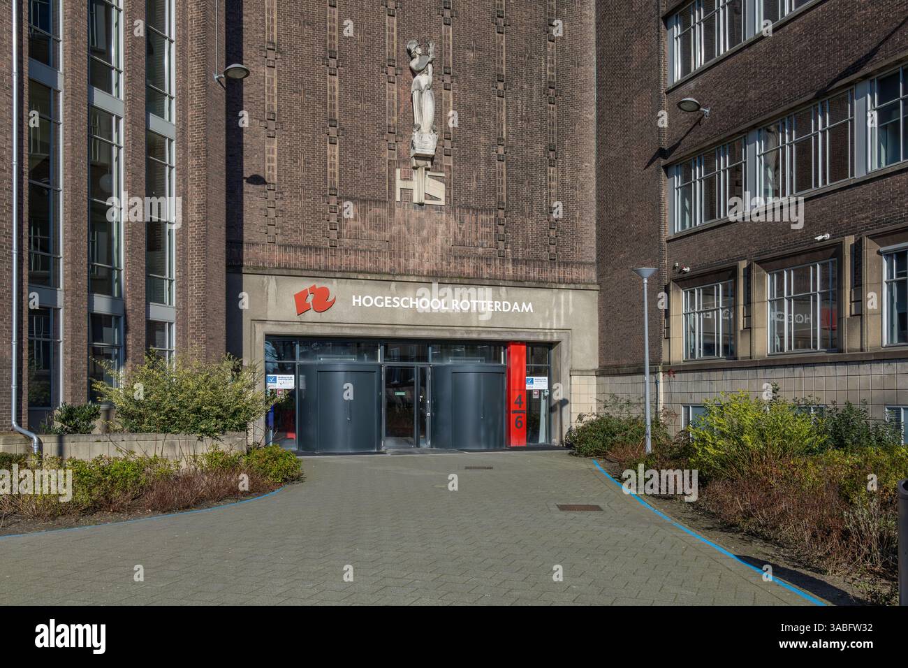 Rotterdam, the Netherlands. 02 February 2025. Entrance Hogeschool Rotterdam on the school ...