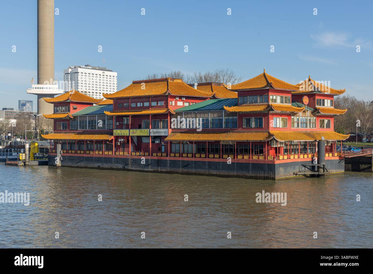 Rotterdam, the Netherlands. 02 February 2025. Chinese boat restaurant ...