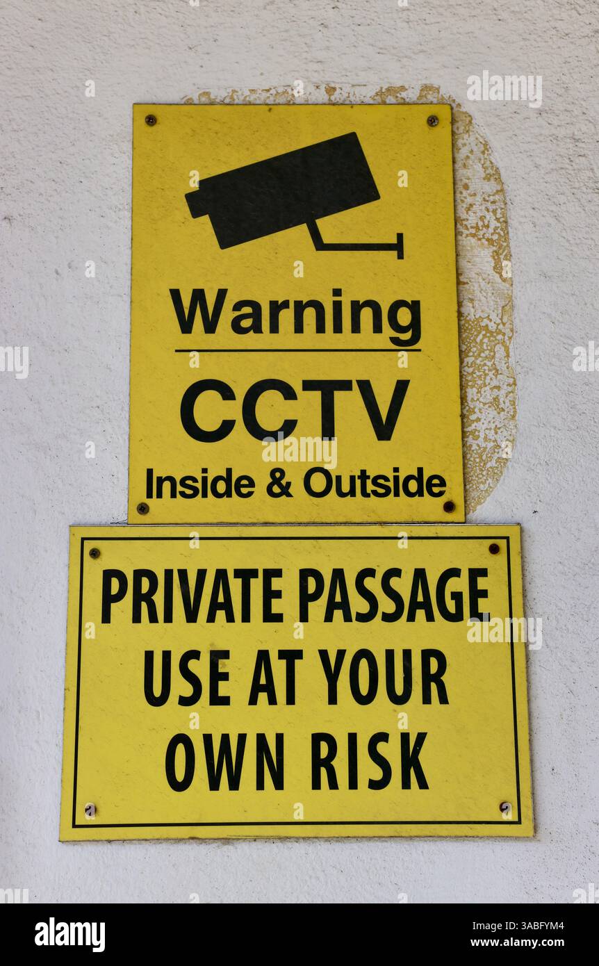 Sign on an alleyway in York, UK, reading ' Private Passage Use at Your ...