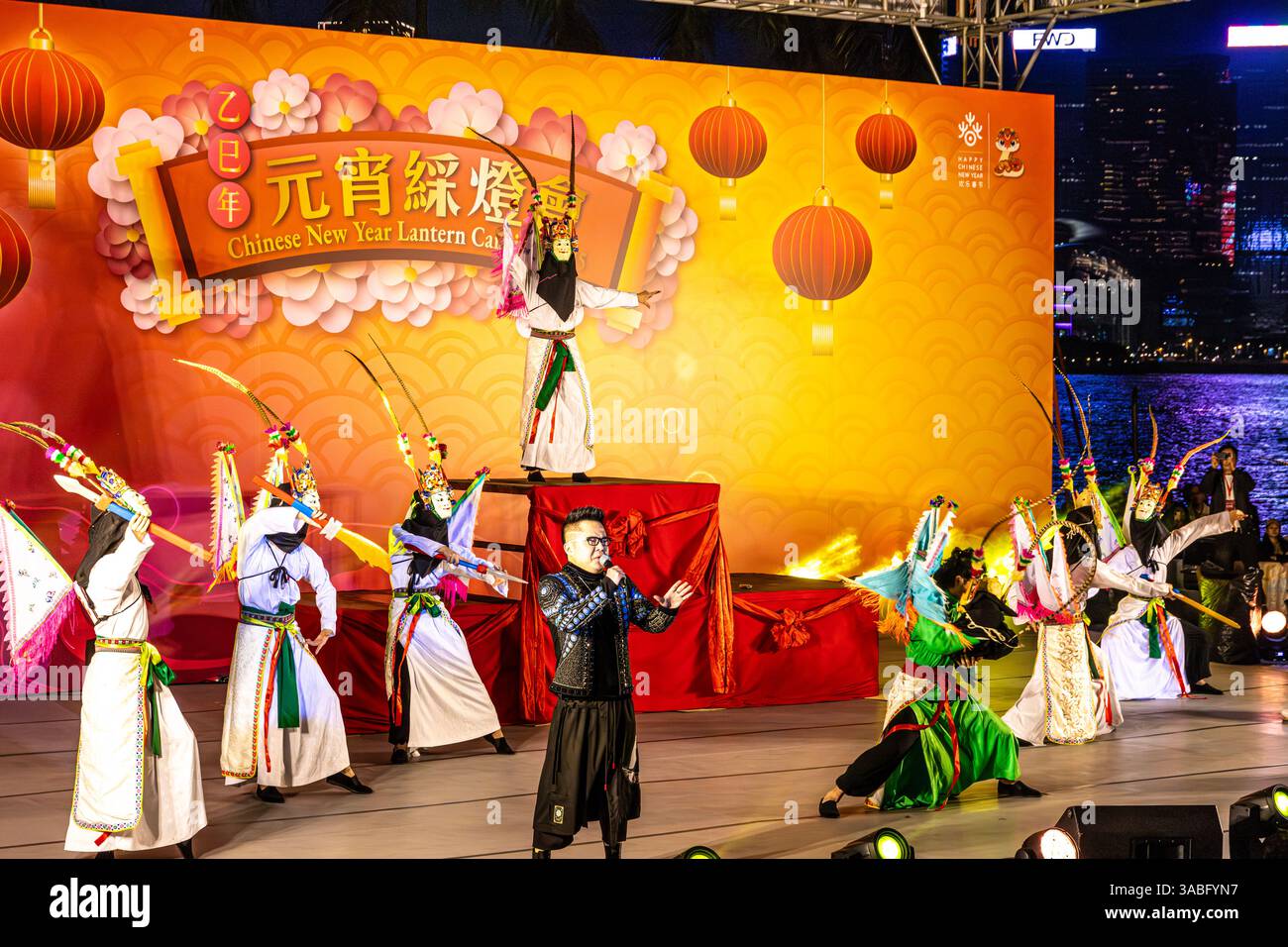 A public show with traditional costume, song & dance at the Chinese New ...