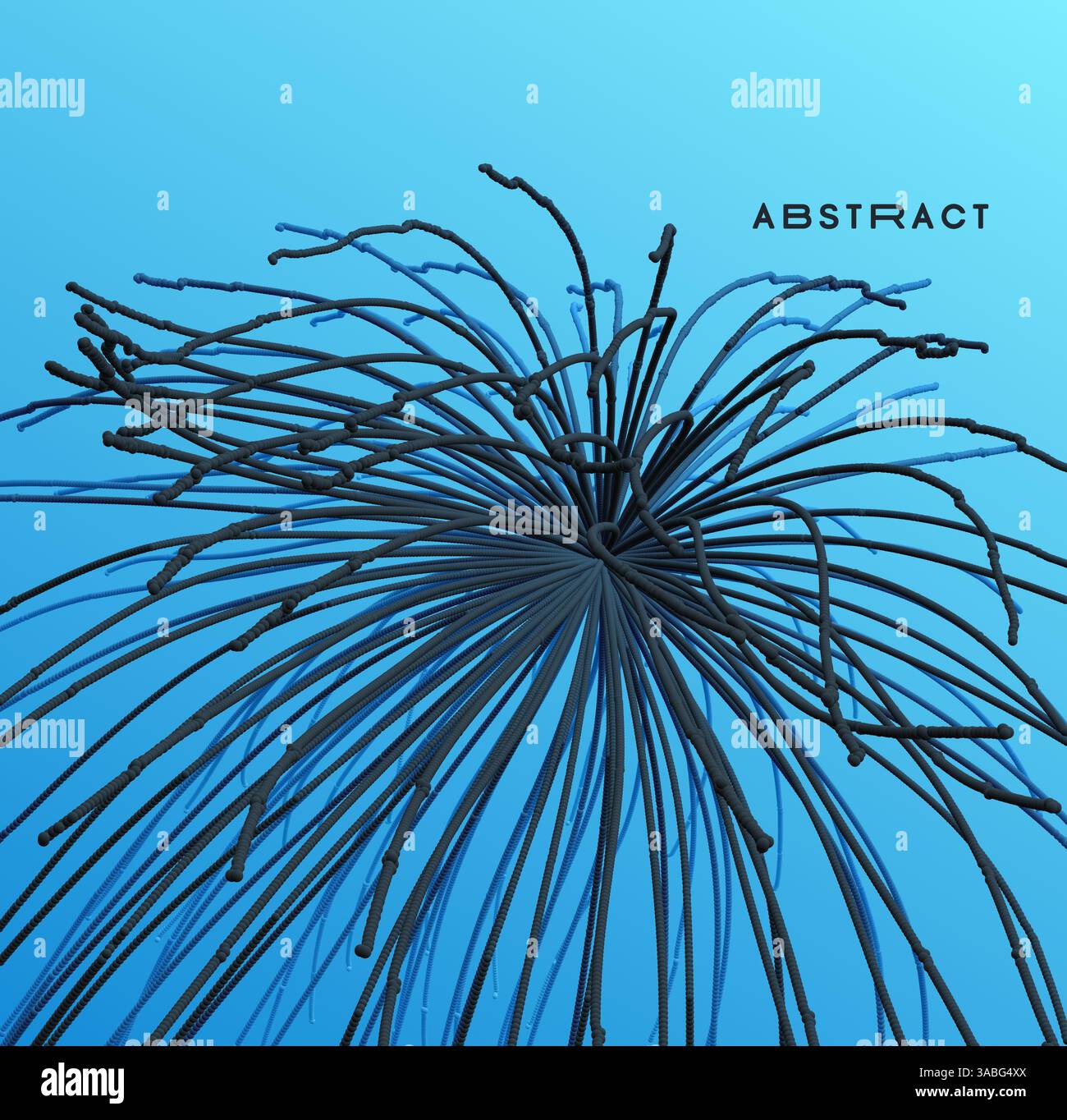 Array with dynamic emitted particles. Abstract background. 3d vector ...